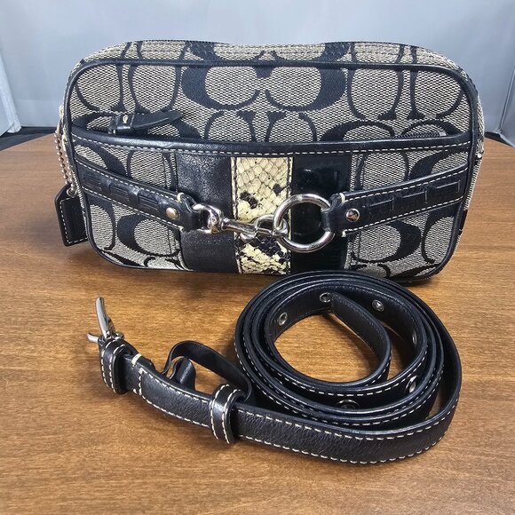 Coach | Bags | Vintage Coach Signature Python Strip Waist Belt Bag ...